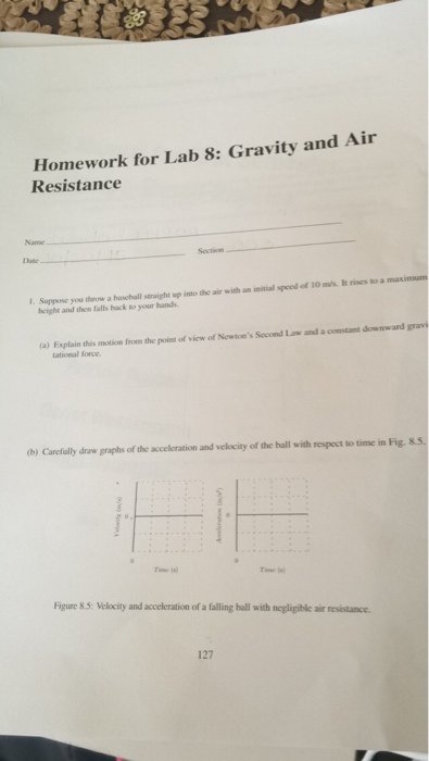 Solved Homework for Lab 8: Gravity and Air Resistance | Chegg.com