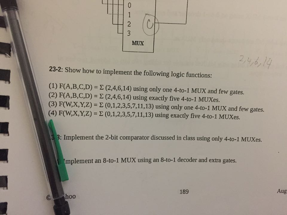Solved 23-2: Show how to implement the following logic | Chegg.com