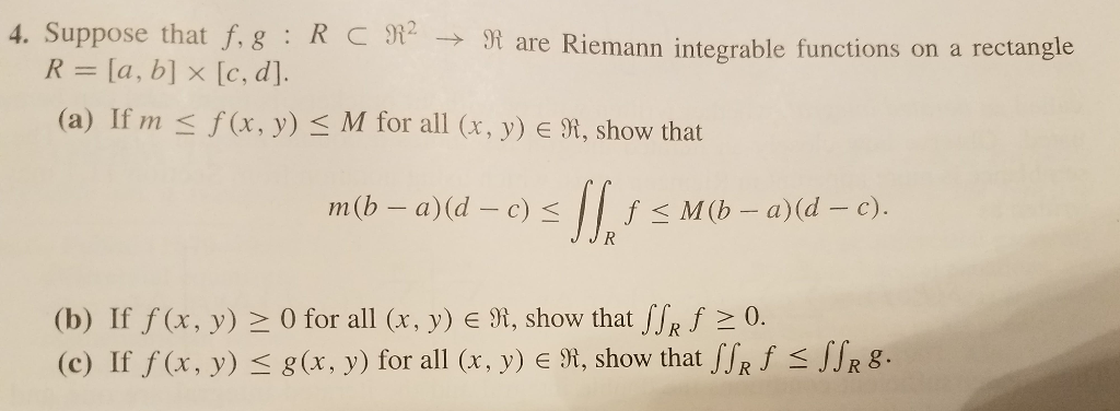 Solved 4. Suppose that f, g R t are Riemann integrable | Chegg.com