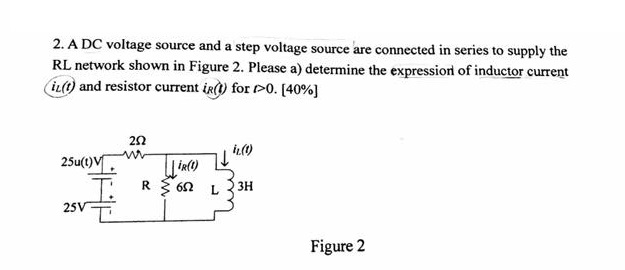 Solved 2. A DC voltage source and a step voltage source are | Chegg.com