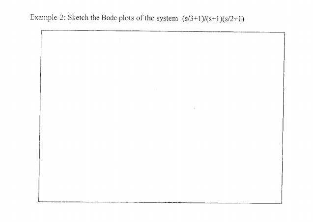 Solved Example 2: Sketch the Bode plots of the system | Chegg.com