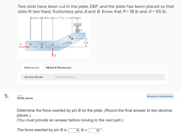 Solved Two slots have been cut in the plate DEF, and the | Chegg.com