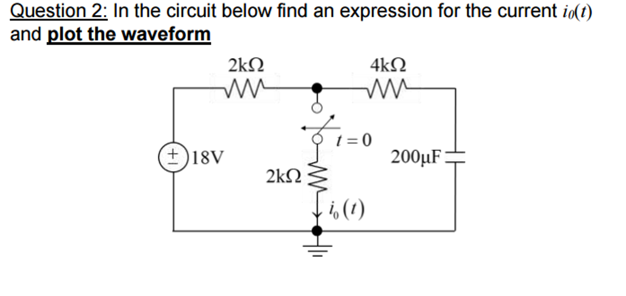 Solved In the circuit below find an expression for the | Chegg.com