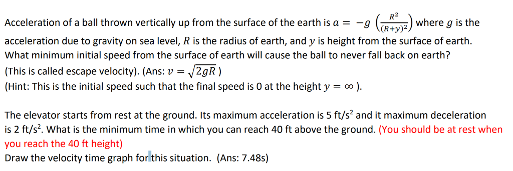 Solved R2 Acceleration of a ball thrown vertically up from | Chegg.com
