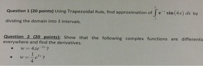 Solved Using Trapezoidal Rule, find approximation of | Chegg.com