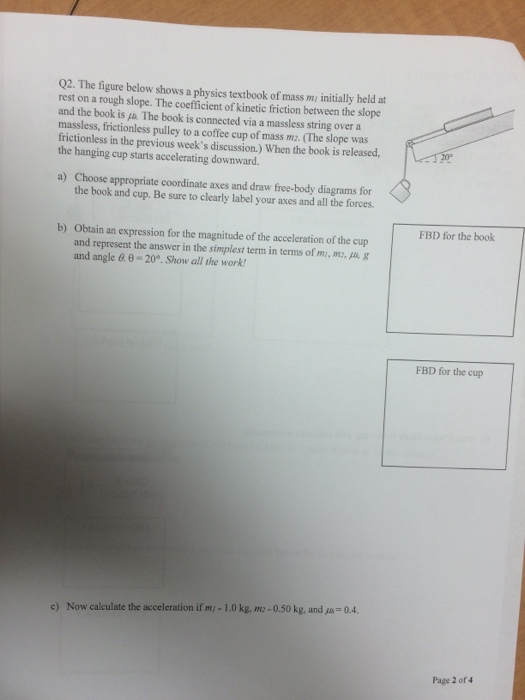 Solved The Figure Below Shows A Physics Textbook Of Mass M 1