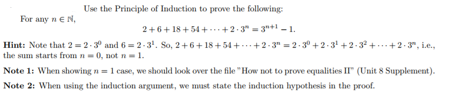 Solved Use the Principle of Induction to prove the | Chegg.com