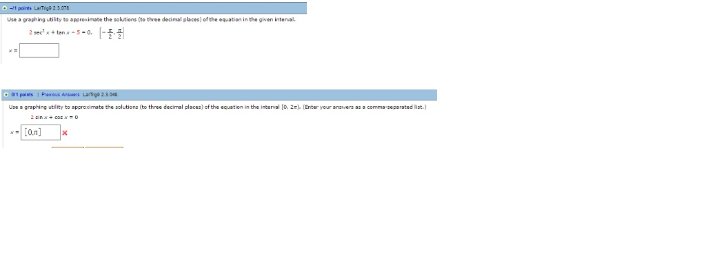 Solved Use A Graphing Utility To Approximate The Solutions
