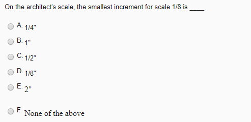 Solved On the architect's scale, the smallest increment for | Chegg.com