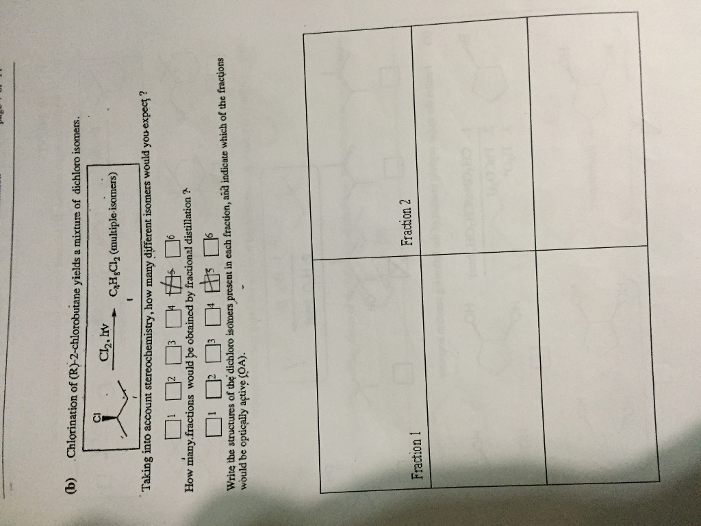 Solved Chlorination of (R)-2-chlorobutane yields a mixture | Chegg.com