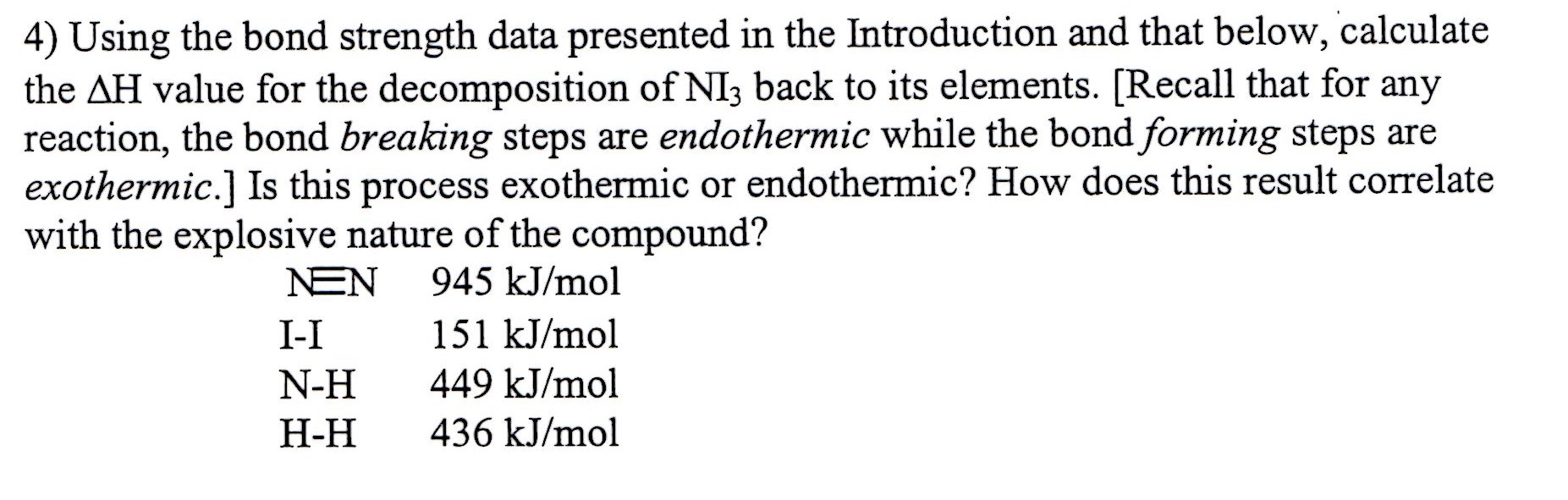 Solved Calculate the delta H value for the decomposition of | Chegg.com