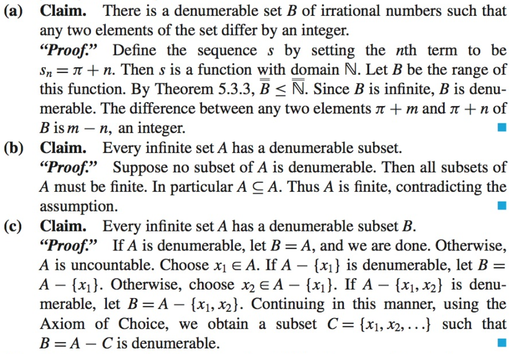 Solved Claim. There is a denumerable set B of irrational | Chegg.com