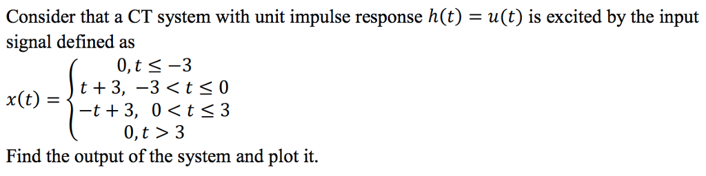 Solved Consider that a CT system with unit impulse response | Chegg.com