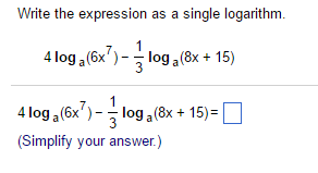 Solved Write the expression as a single logarithm. 4 | Chegg.com