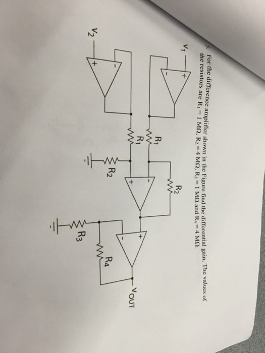 Solved For the difference amplifier shown in the Figure | Chegg.com