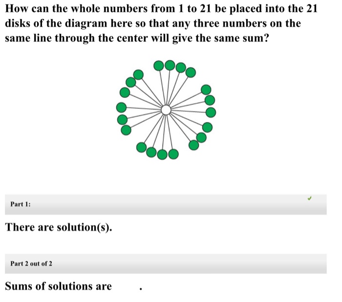 Solved How can the whole numbers from 1 to 21 be placed into | Chegg.com