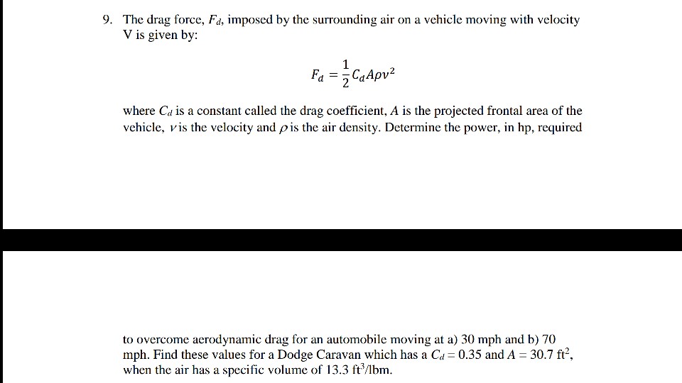 Solved The Drag Force F D Imposed By The Surrounding Air