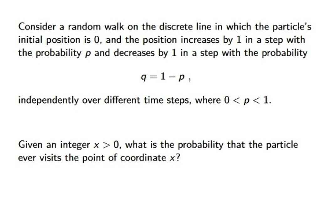 Solved Consider a random walk on the discrete line in which | Chegg.com
