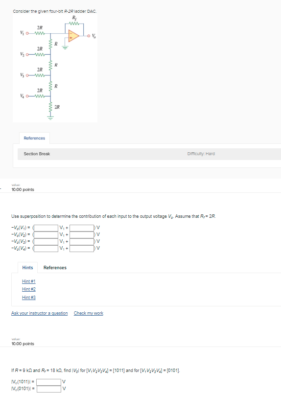 Solved Consider the glven four-bit R-2R ladder DAC 2R 2R 2R | Chegg.com