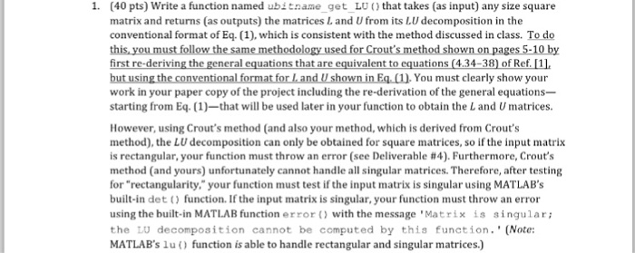 Solved Write a function named ubitname_get_LU () that takes | Chegg.com