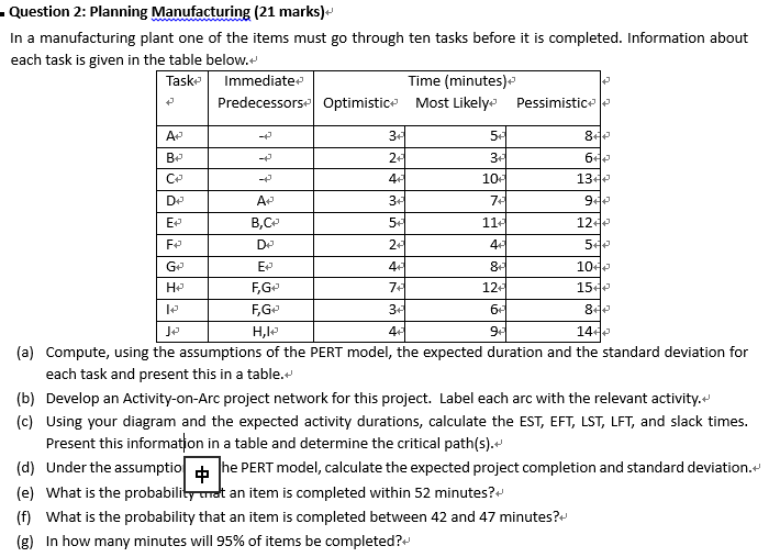 Solved In a manufacturing plant one of the items must go | Chegg.com