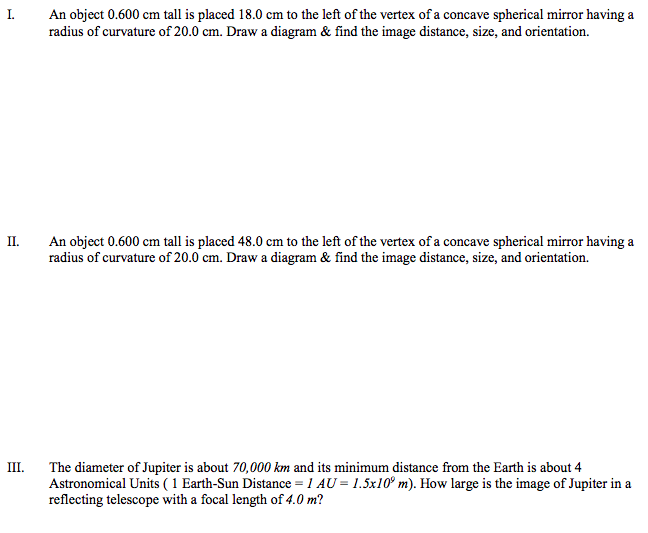 Solved An object 0.600 cm tall is placed 18.0 cm to the left | Chegg.com