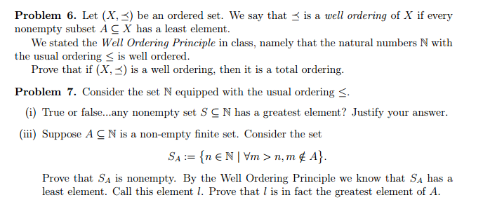Solved Problem 6 Let X Be An Ordered Set We Say That Is 0610