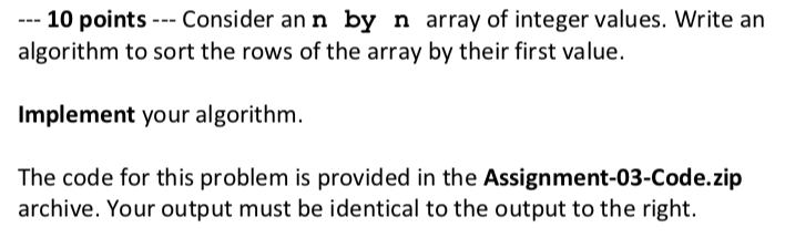 Solved 10 Points Consider Ann By N Array Of Integer 9447