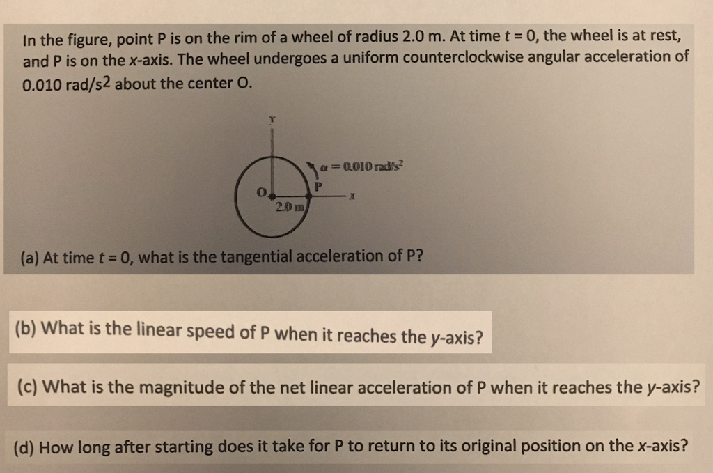 Solved In the figure, point P is on the rim of a wheel of | Chegg.com