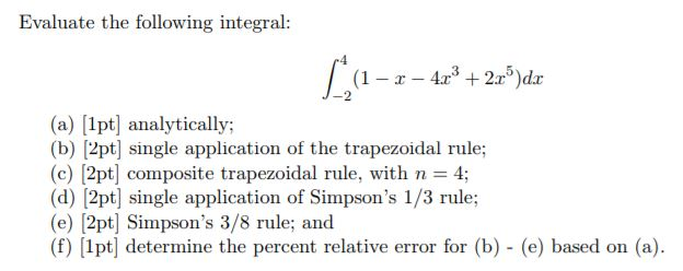 Solved Evaluate the following integral: (1-r - 4 2.r5)dr (a) | Chegg.com