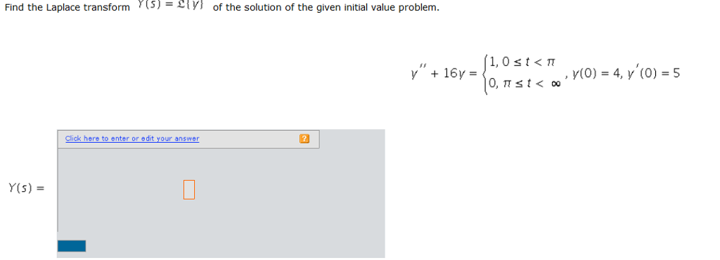 Solved Find the laplace transform gamma(s) = L{Y} of the | Chegg.com