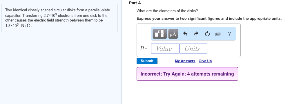 Solved Two identical closely spaced circular disks form a | Chegg.com