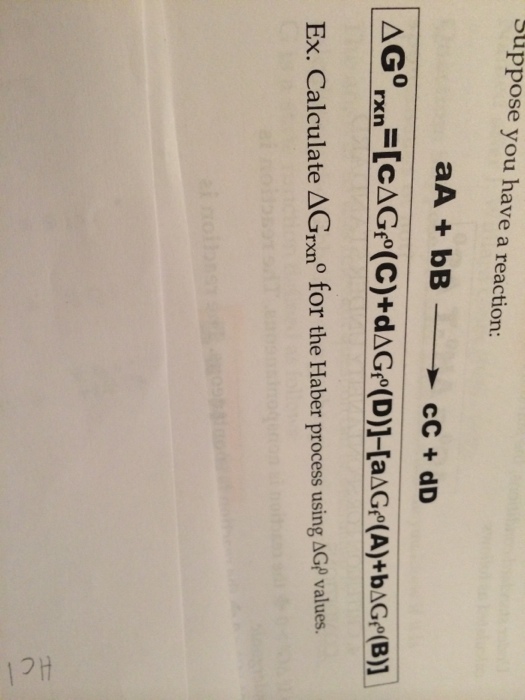 Solved Calculate Delta G Rxn For The Haber Process Using 