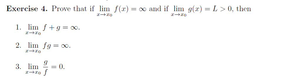 Solved Prove that if lim_x rightarrow x_0 f(x) = infinity | Chegg.com Solved Prove that if lim_x rightarrow x_0 f(x) = infinity | Chegg.com