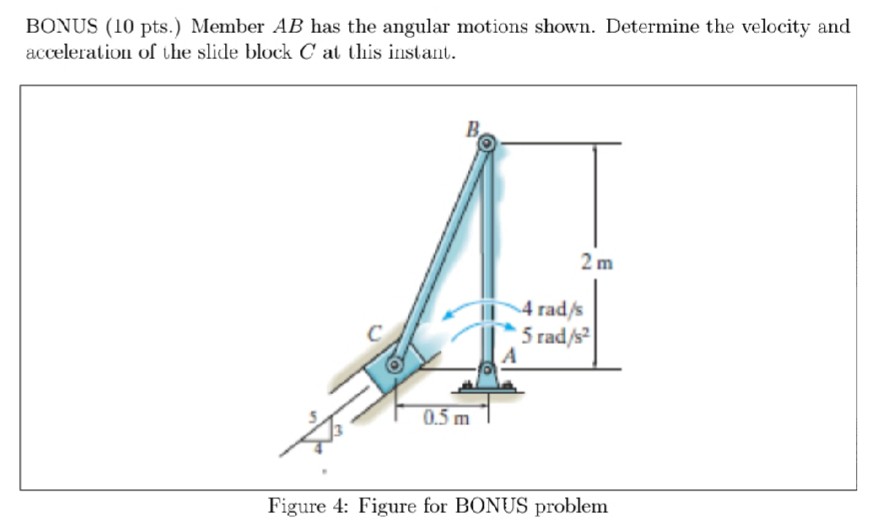 Solved BONUS (10 pts.) Member AB has the angular motions | Chegg.com Solved BONUS (10 pts.) Member AB has the angular motions | Chegg.com