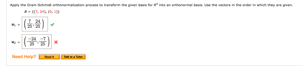 Solved Apply the Gram-Schmidt orthonormalization process to | Chegg.com