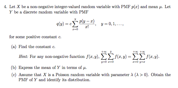 4 Let A Be A Non Negative Integer Valued Random