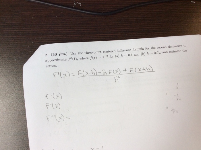 Solved Use The Three Point Centered Difference Formula For 