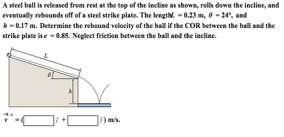 Solved A steel ball is released from rest at the top of the | Chegg.com