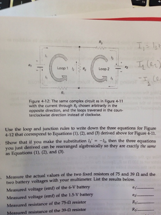 Solved Use the loop and junction rules to write down the | Chegg.com
