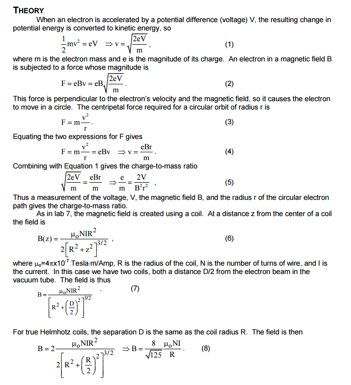 Solved THEORY When an electron is accelerated by a potential | Chegg.com