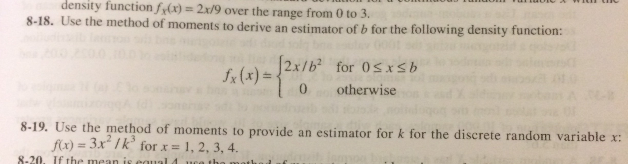 Solved Density function f_x(x) = 2x/9 over the range from 0 | Chegg.com