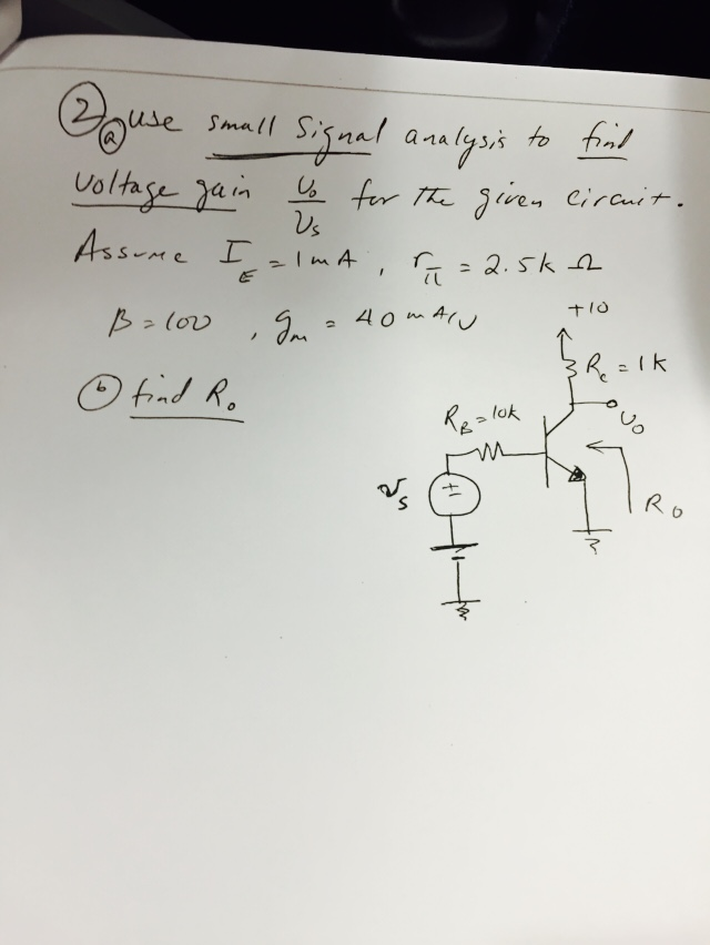 Solved Use small signal analysis to find voltage gain vo/vs | Chegg.com