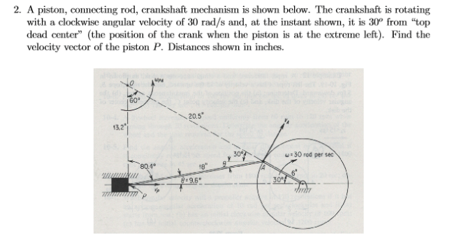 Solved A piston, connecting rod, crankshaft mechanism is | Chegg.com