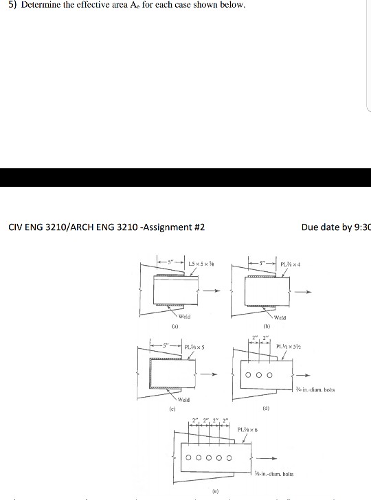 Solved Determine the effective area A_c for each case shown | Chegg.com