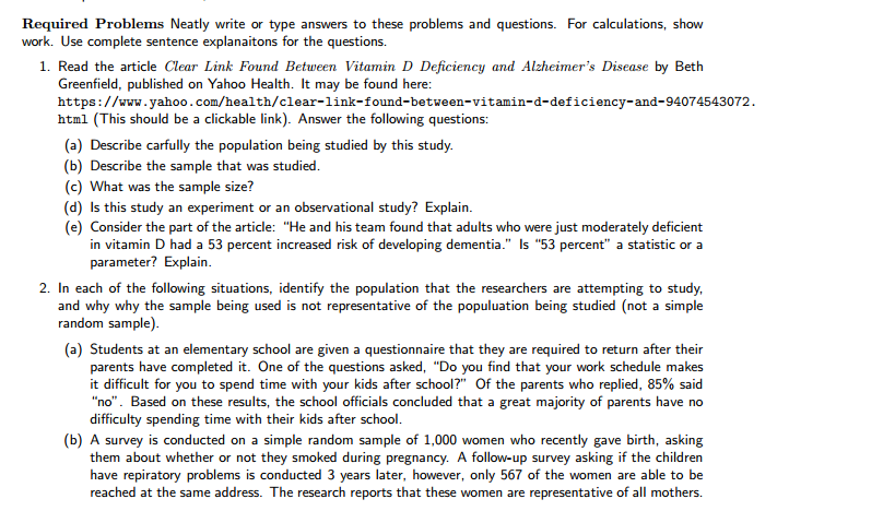 Solved A survey is conducted on a simple random sample of | Chegg.com