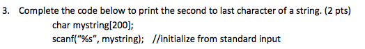 Solved Complete the code below to print the second to last | Chegg.com
