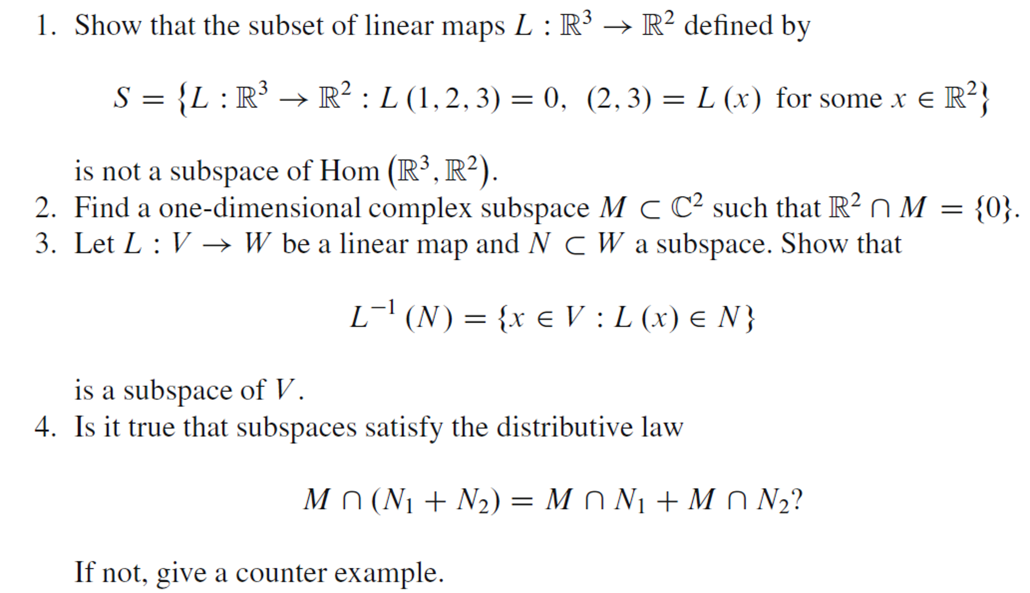 Show that the subset of linear maps L: R^3 rightarrow | Chegg.com