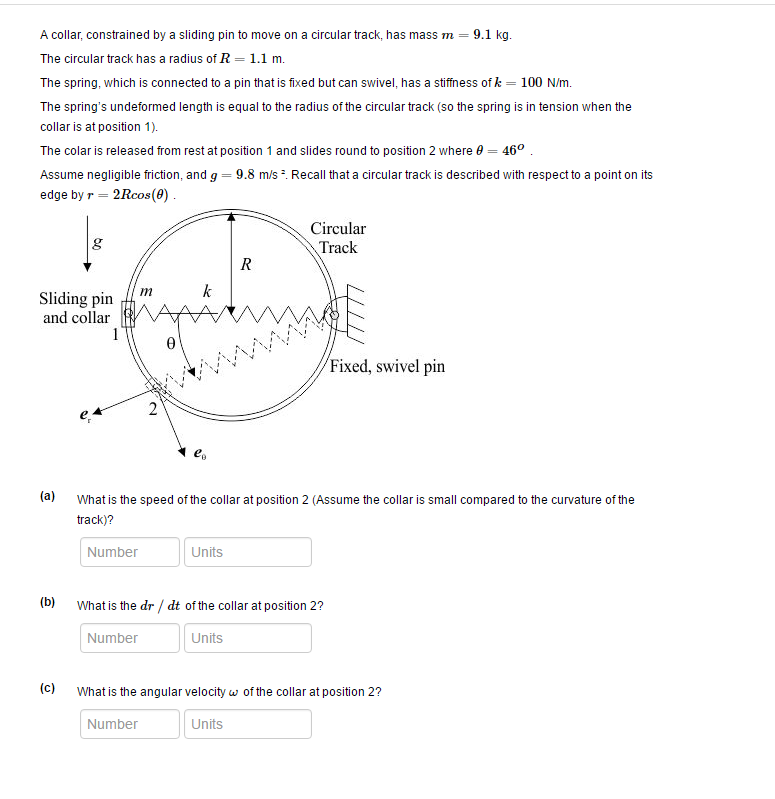 Solved: A Collar, Constrained By A Sliding Pin To Move On ... | Chegg.com