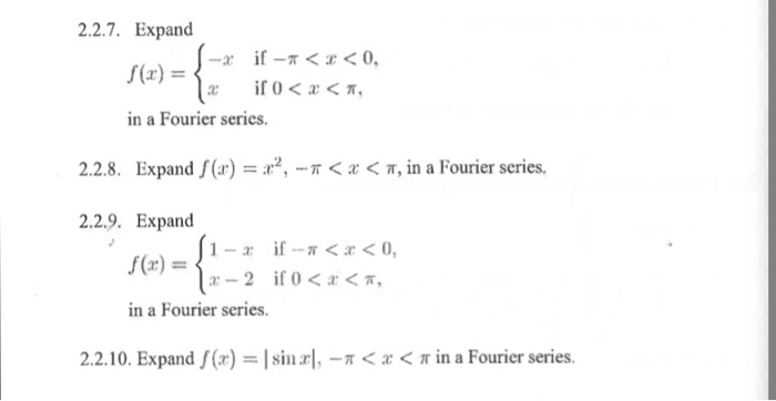 Solved Expand f(x) = {-x if - pi